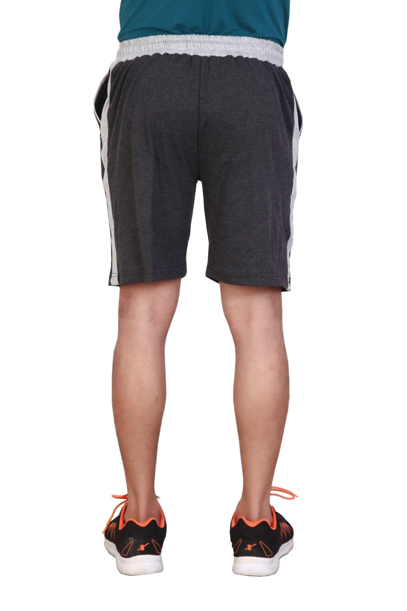 Plus Size Bermuda Shorts (XL-5XL) – Charcoal & Melange Grey Contrast