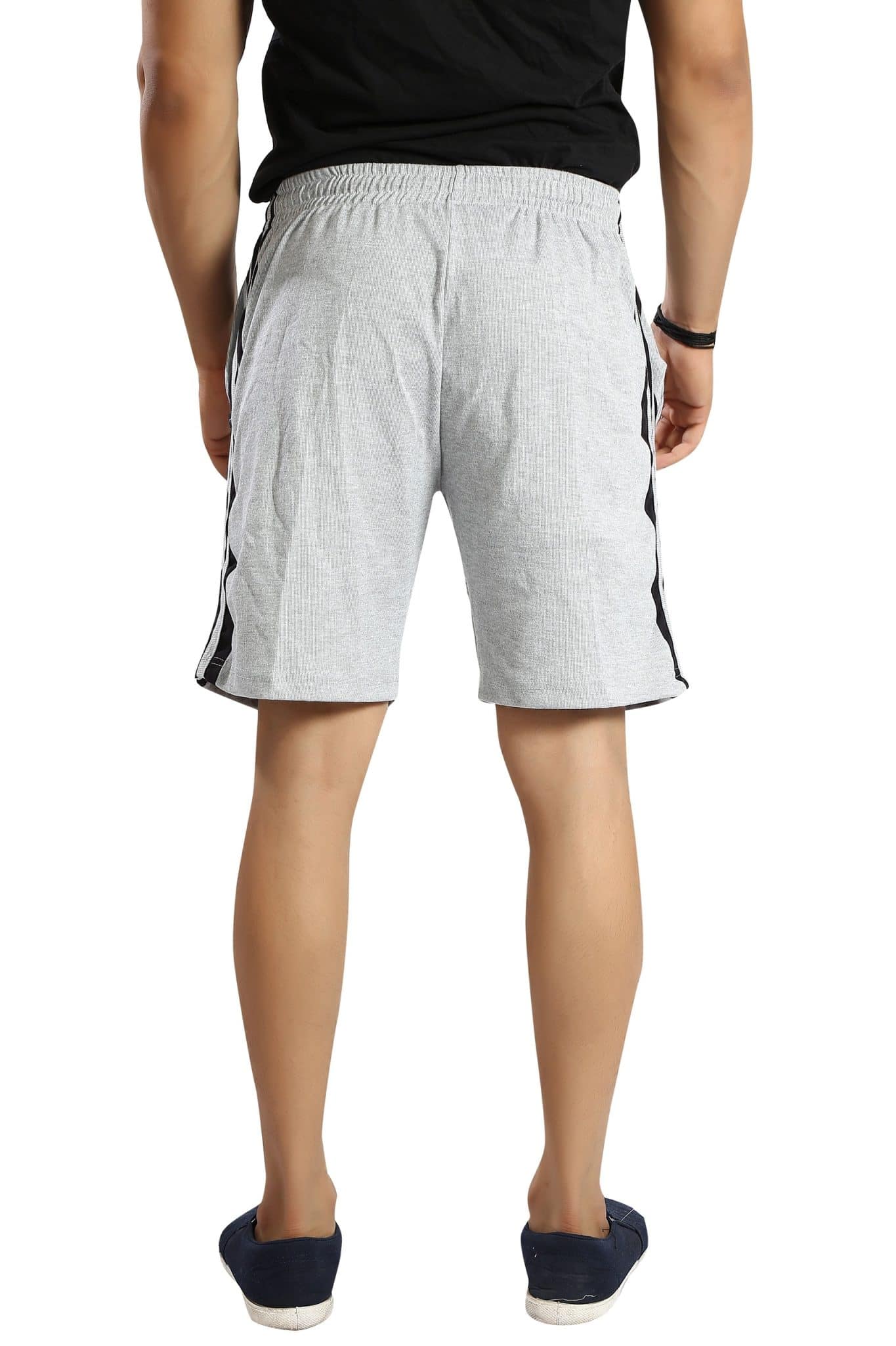 Plus Size Bermuda Shorts (XL-5XL) – Melange Grey & Black