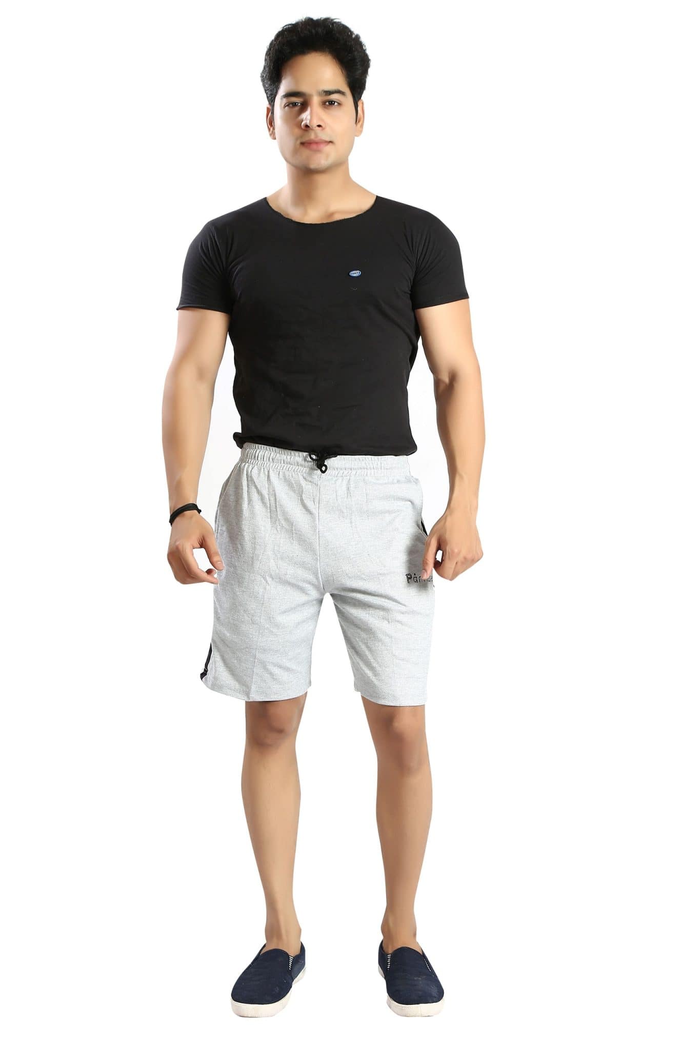 Plus Size Bermuda Shorts (XL-5XL) – Melange Grey & Black