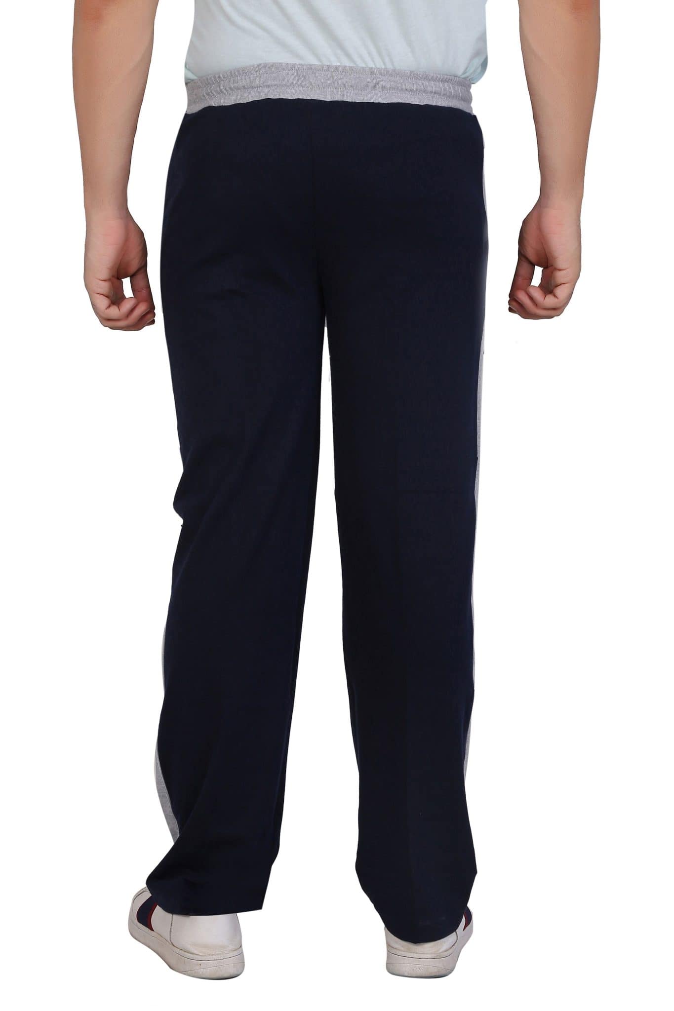 Particle Plus Size Navy Track Pants – Light Grey Contrast Waist & Panel ...