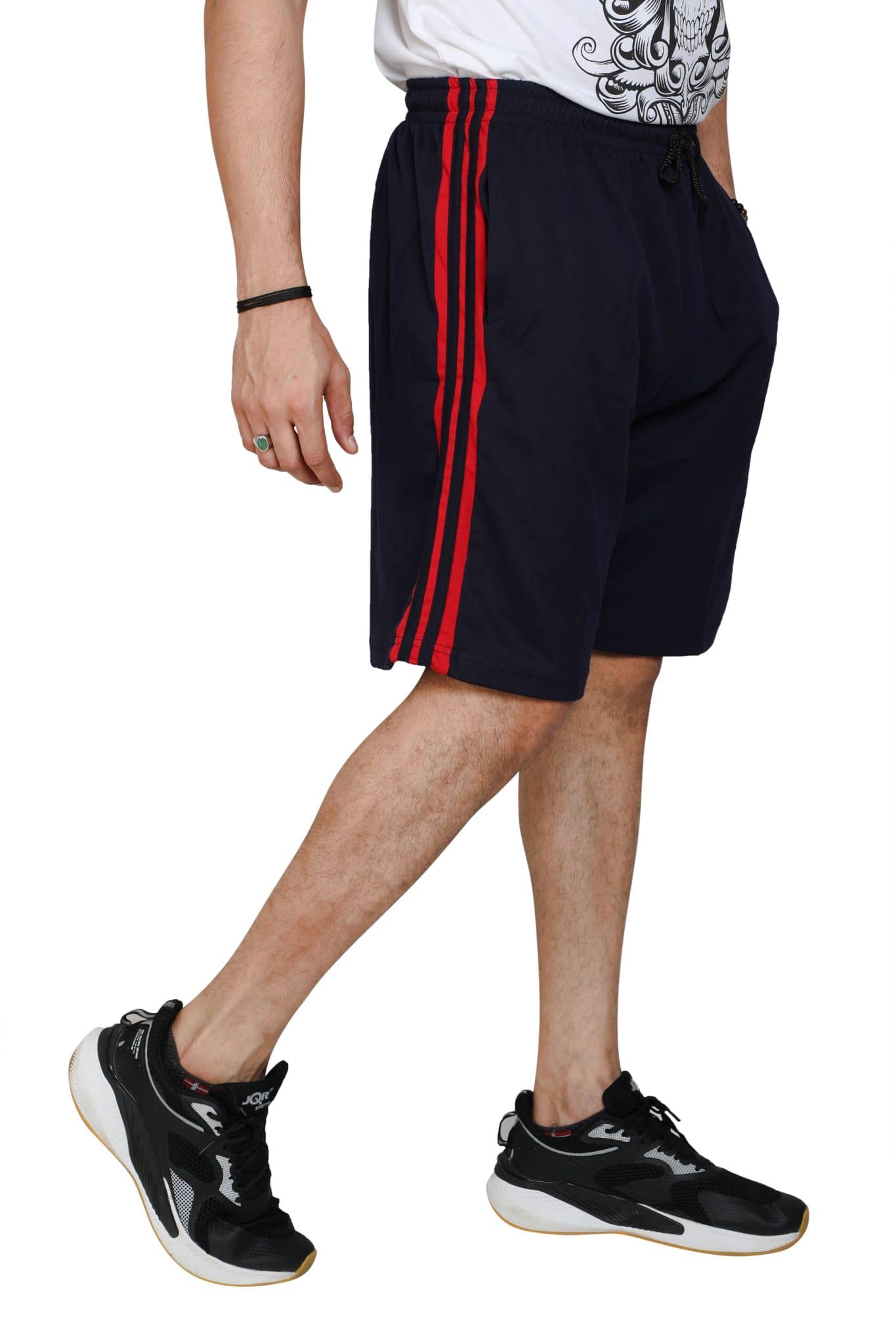 Big Size Half Pants for Men (Waist 52) – Navy Blue with Red Panel