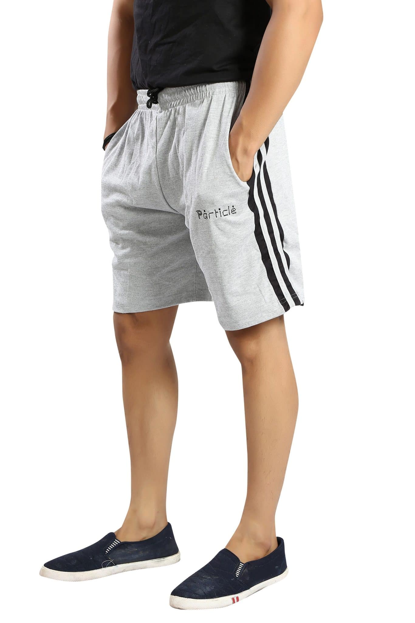 Plus Size Bermuda Shorts (XL-5XL) – Melange Grey & Black