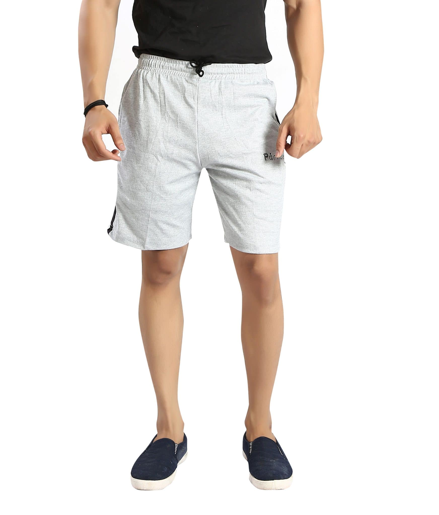 Plus Size Bermuda Shorts (XL-5XL) – Melange Grey & Black