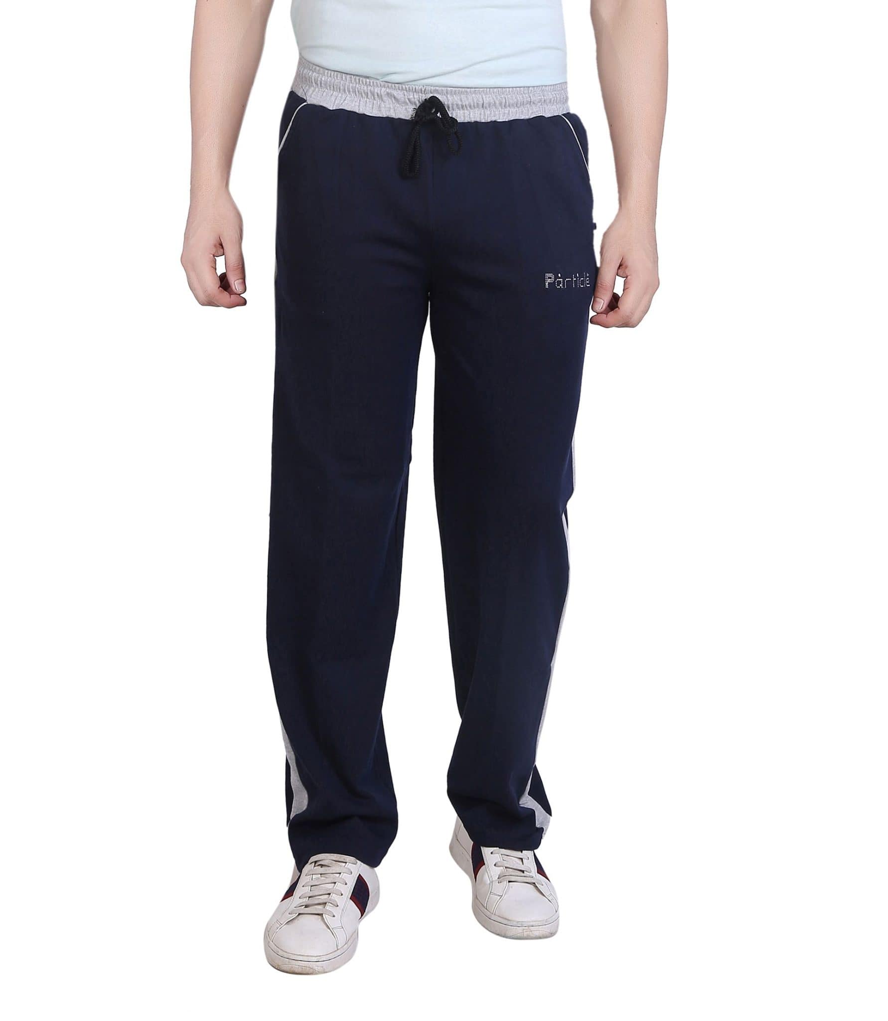 Particle Plus Size Navy Track Pants – Light Grey Contrast Waist & Panel ...
